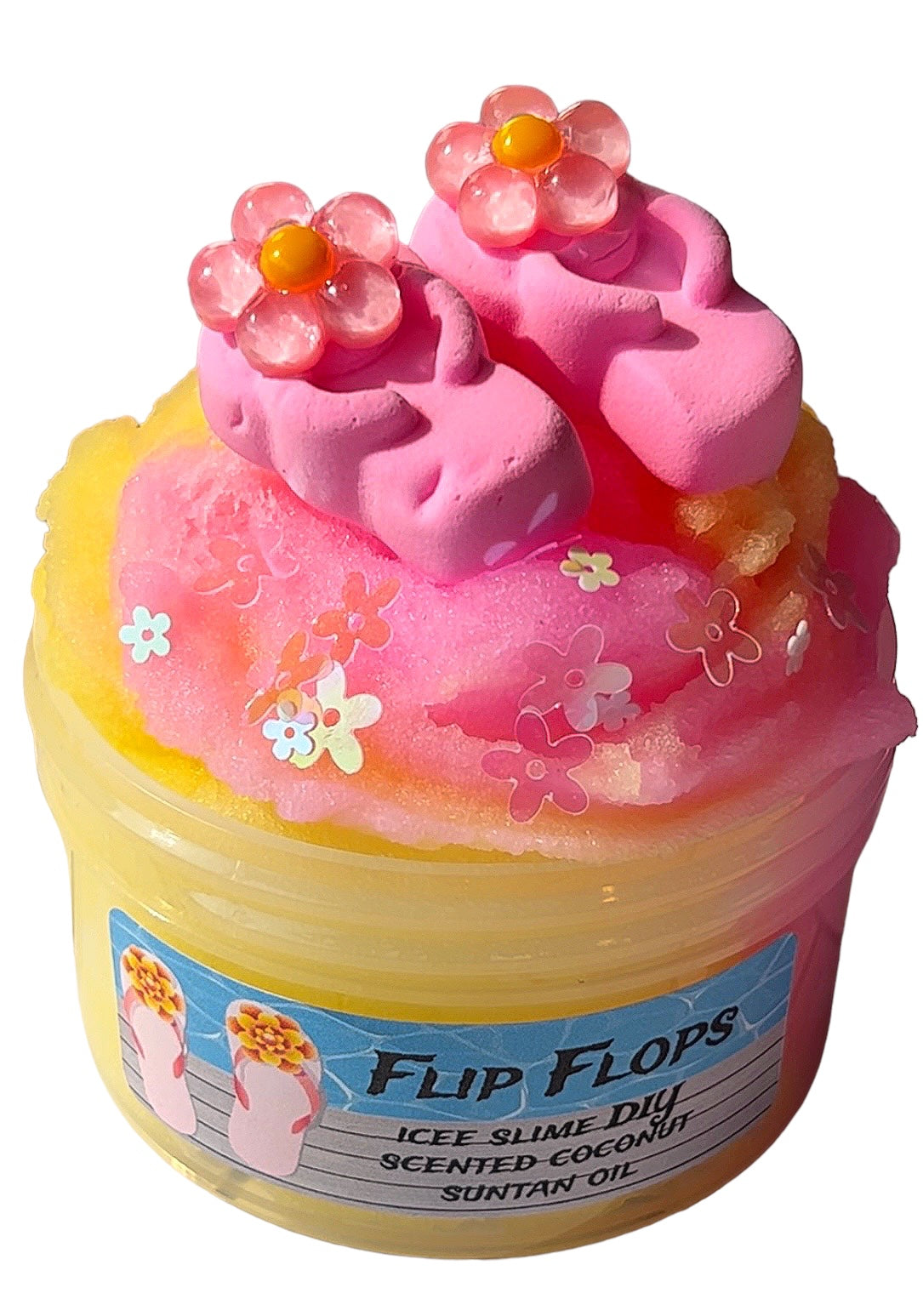 Flip Flops Icee Slime with clay DIY 6 oz. Jar – Slime Community