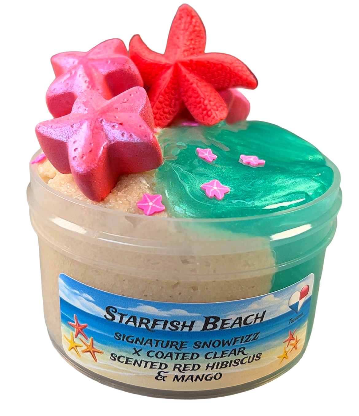 Starfish Beach Coated Clear Slime and Snow Fizz Slime – Slime Community
